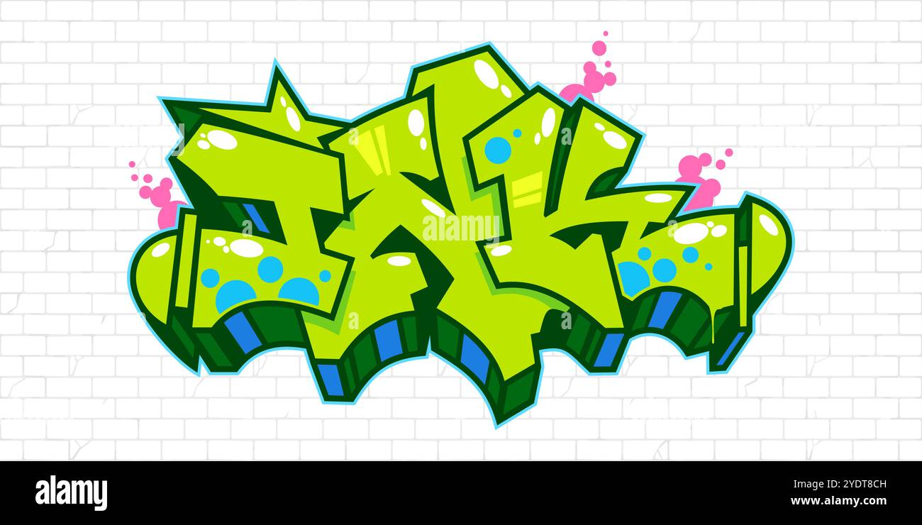 Cool Urban Hip Hop Abstract Word Ink Graffiti Style Font Lettering ...