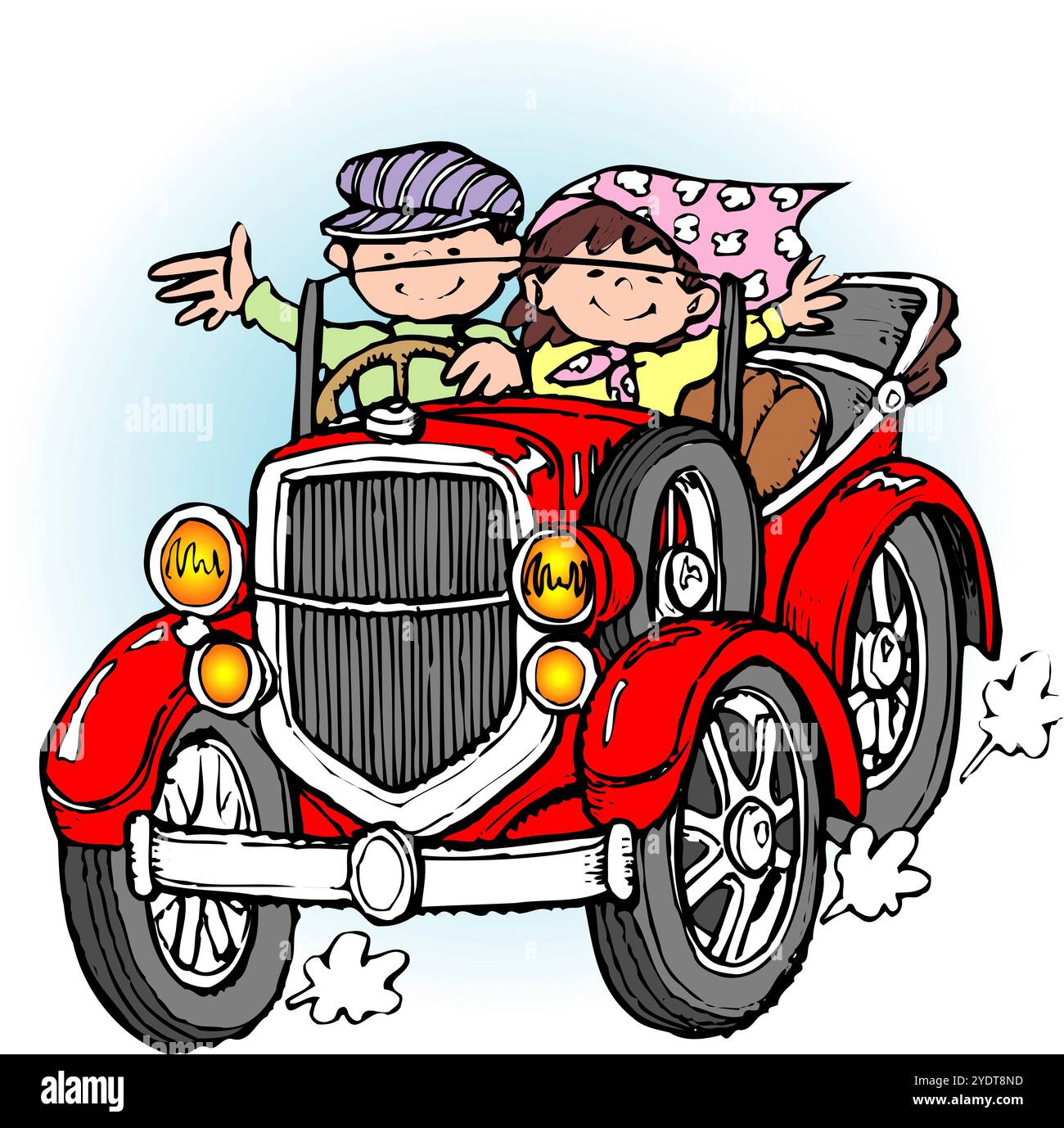 Classic cars driving Cut Out Stock Images & Pictures - Alamy