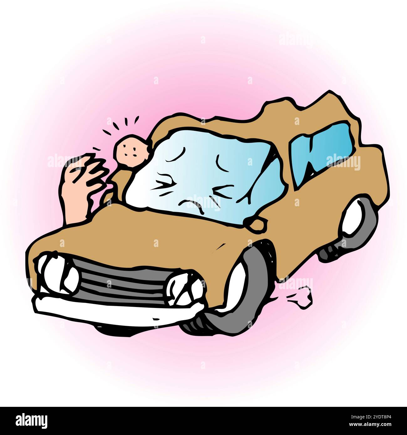 Car involved in an accident Cut Out Stock Images & Pictures - Alamy