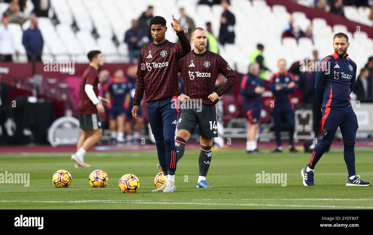 Manchester United's Marcus Rashford and Manchester United's Christian ...