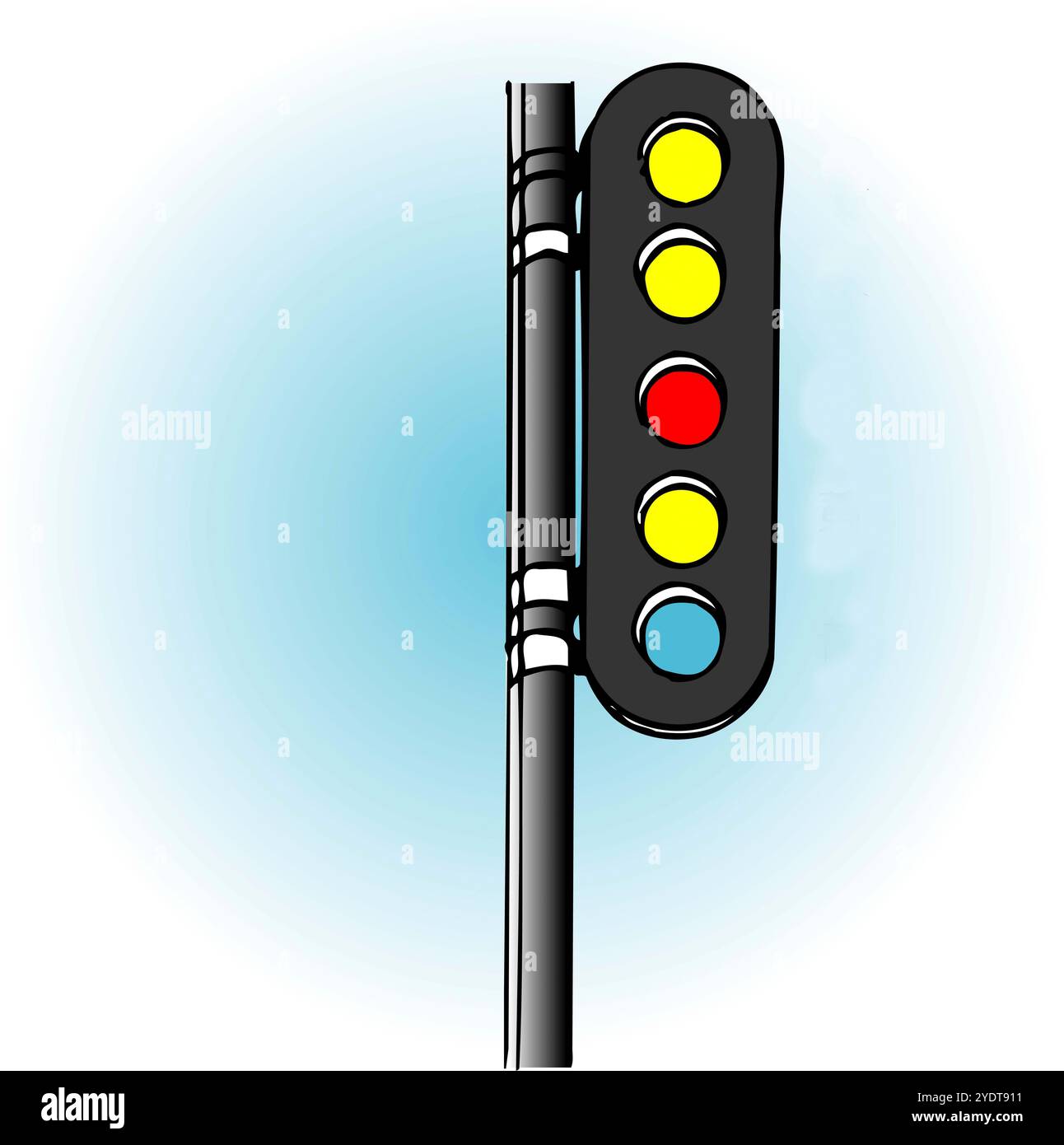 Five-light traffic lights Stock Photo - Alamy