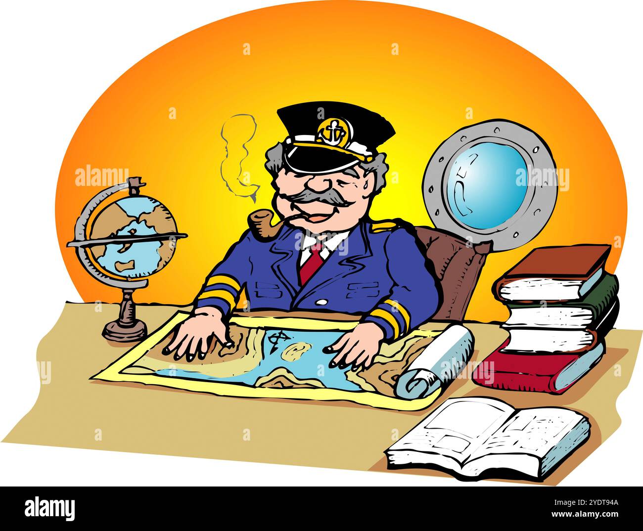 Captain of a ship Stock Photo - Alamy
