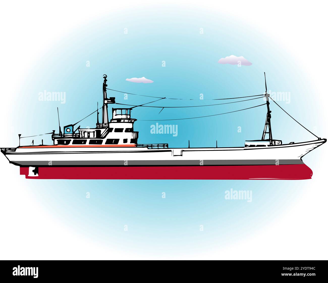 Landscape sea fishing boat Cut Out Stock Images & Pictures - Alamy