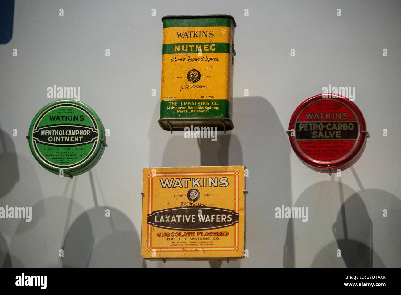 vintage packaging of various Watkins products, including nutmeg spice ...