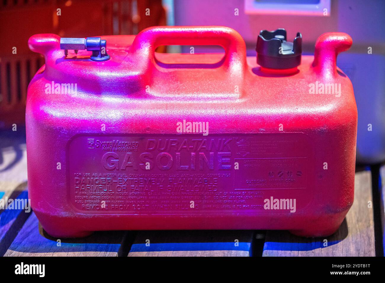 Perth Australia 2024-03-18 This image shows a red plastic gasoline ...