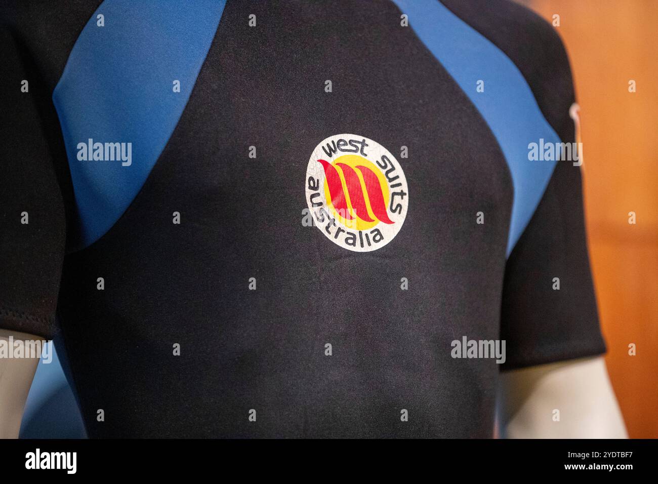 Perth Australia 2024-03-18 This image features a close-up of a wetsuit ...