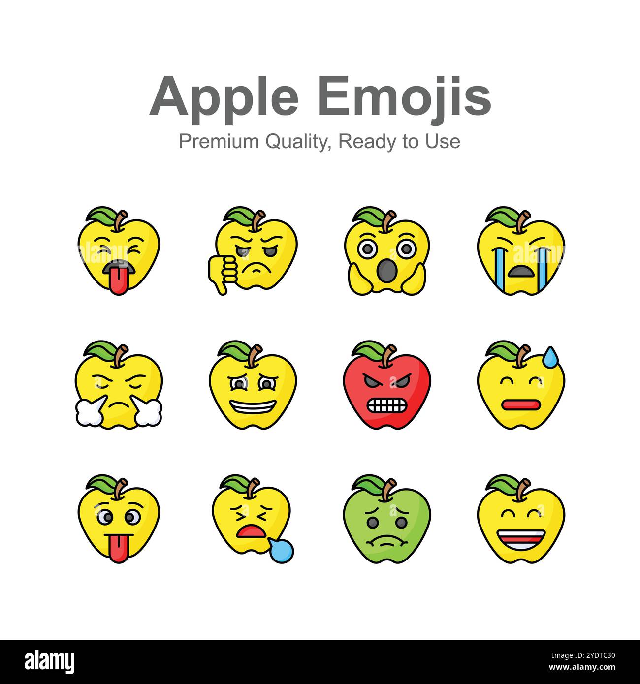 Apple emoji vector vectors hi-res stock photography and images - Alamy