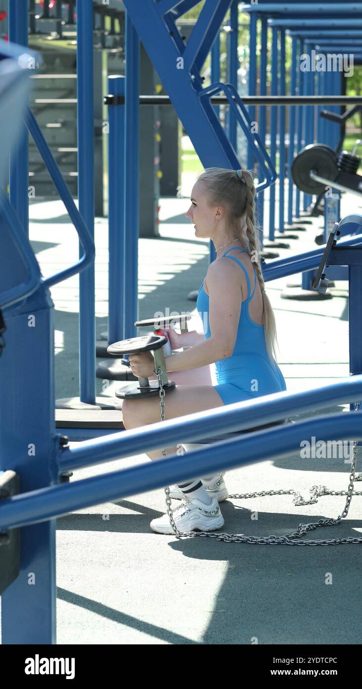 Blue gym suit hi-res stock photography and images - Alamy