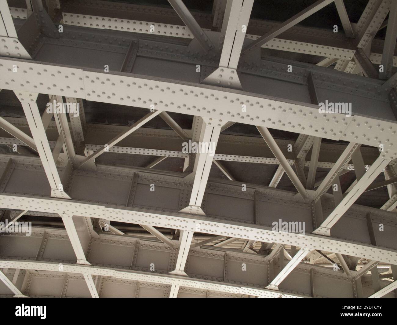 Steel frame of a railway bridge Stock Photo - Alamy