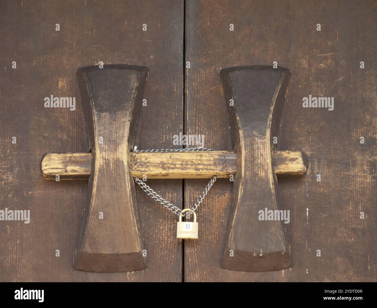 Wedge-locked wooden door Stock Photo - Alamy
