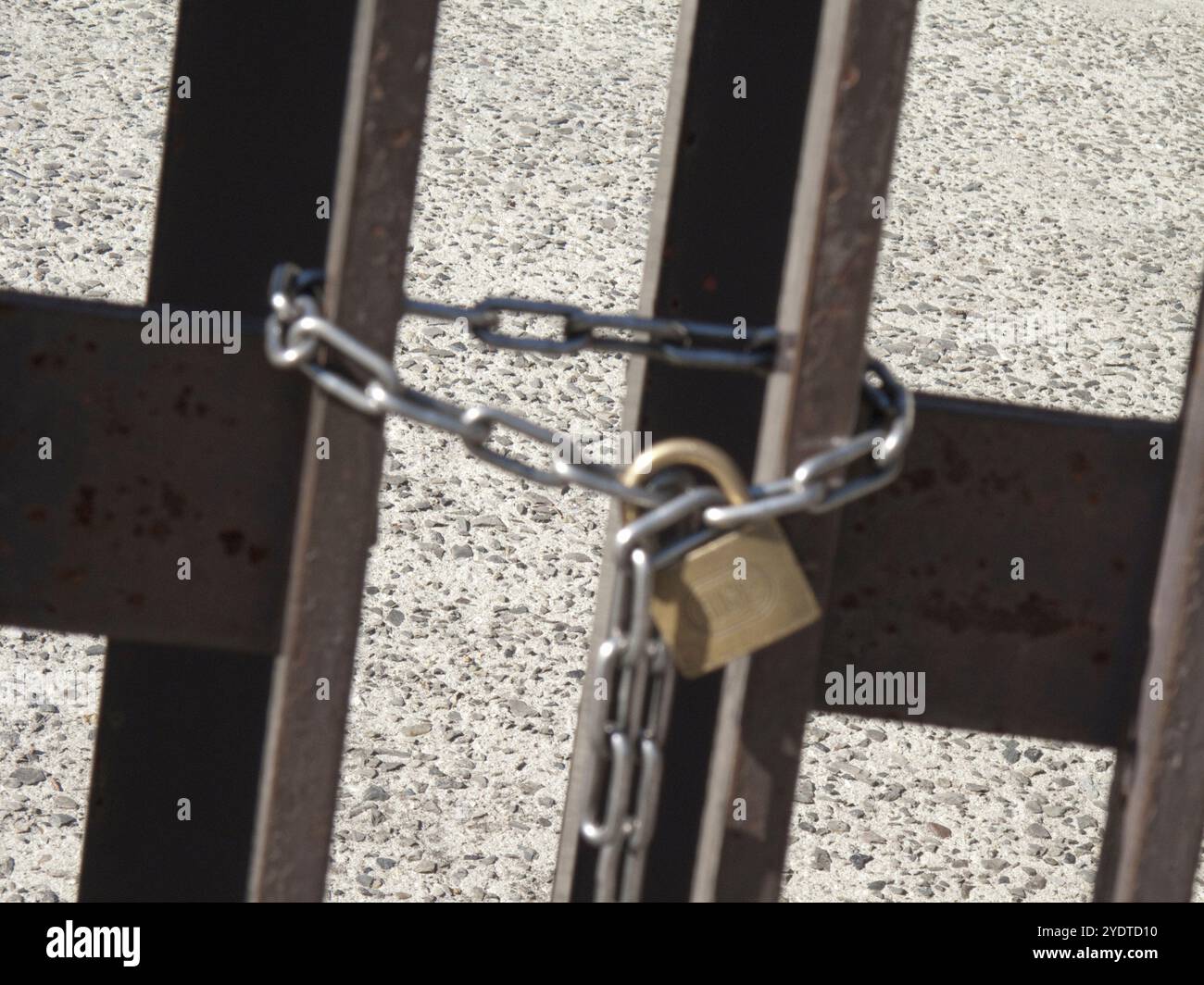 Wedge-locked iron door Stock Photo - Alamy