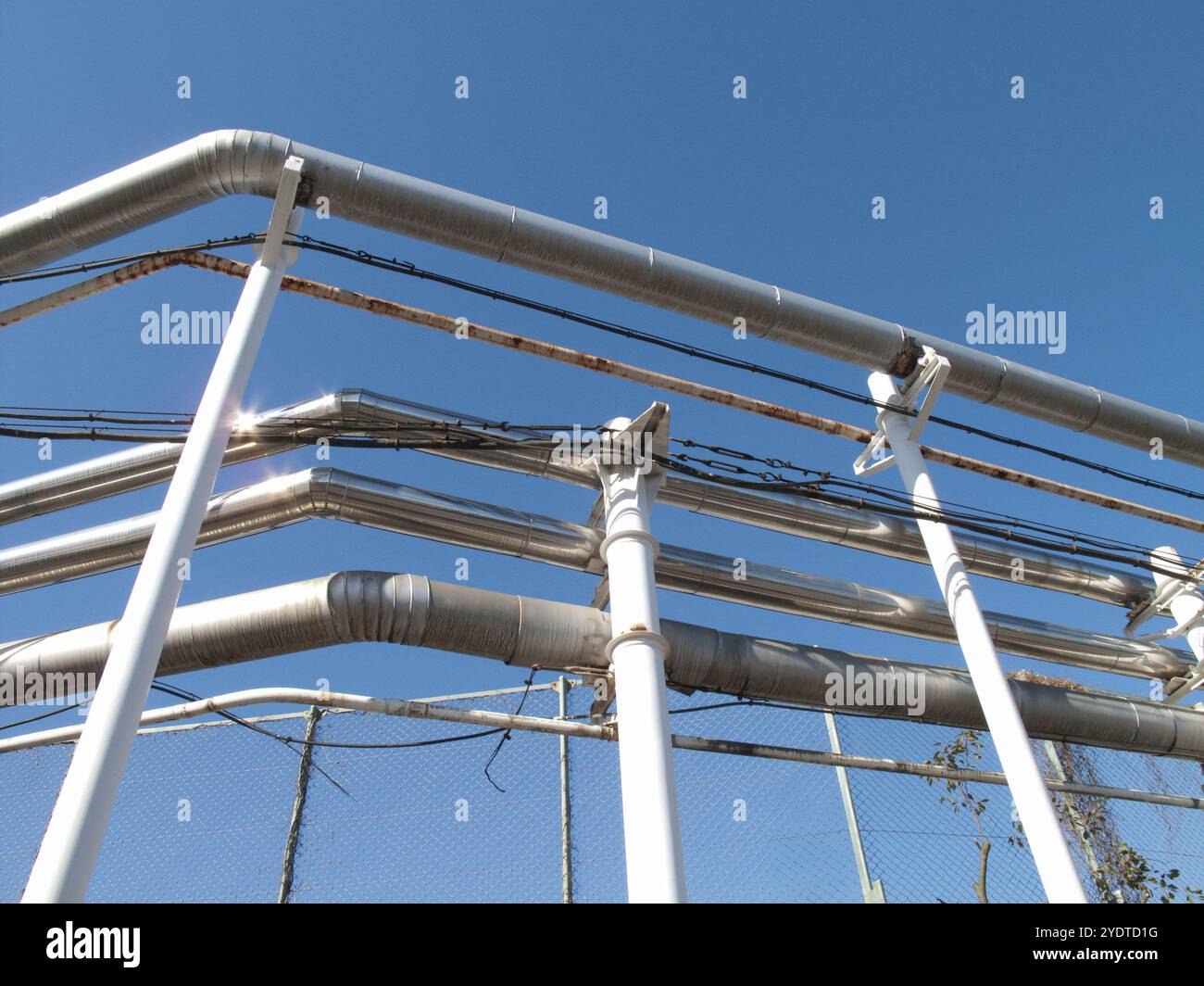 Aerial pipelines in factories Stock Photo - Alamy