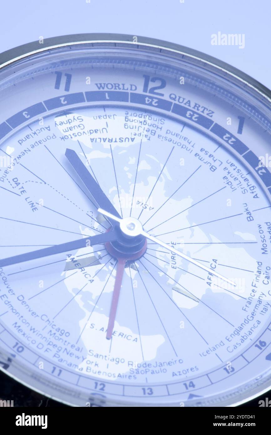 Clock and map hi-res stock photography and images - Alamy