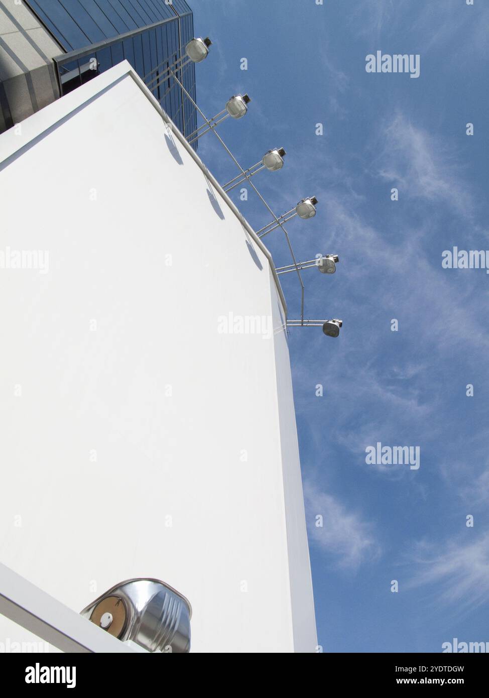 Spotlights on advertising billboards Stock Photo - Alamy