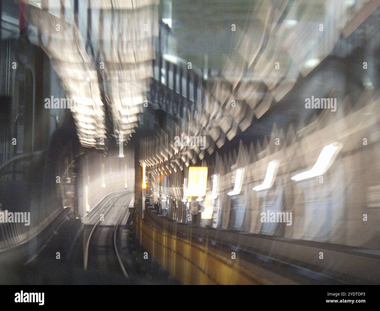 Underground train rails and station platforms Stock Photo - Alamy