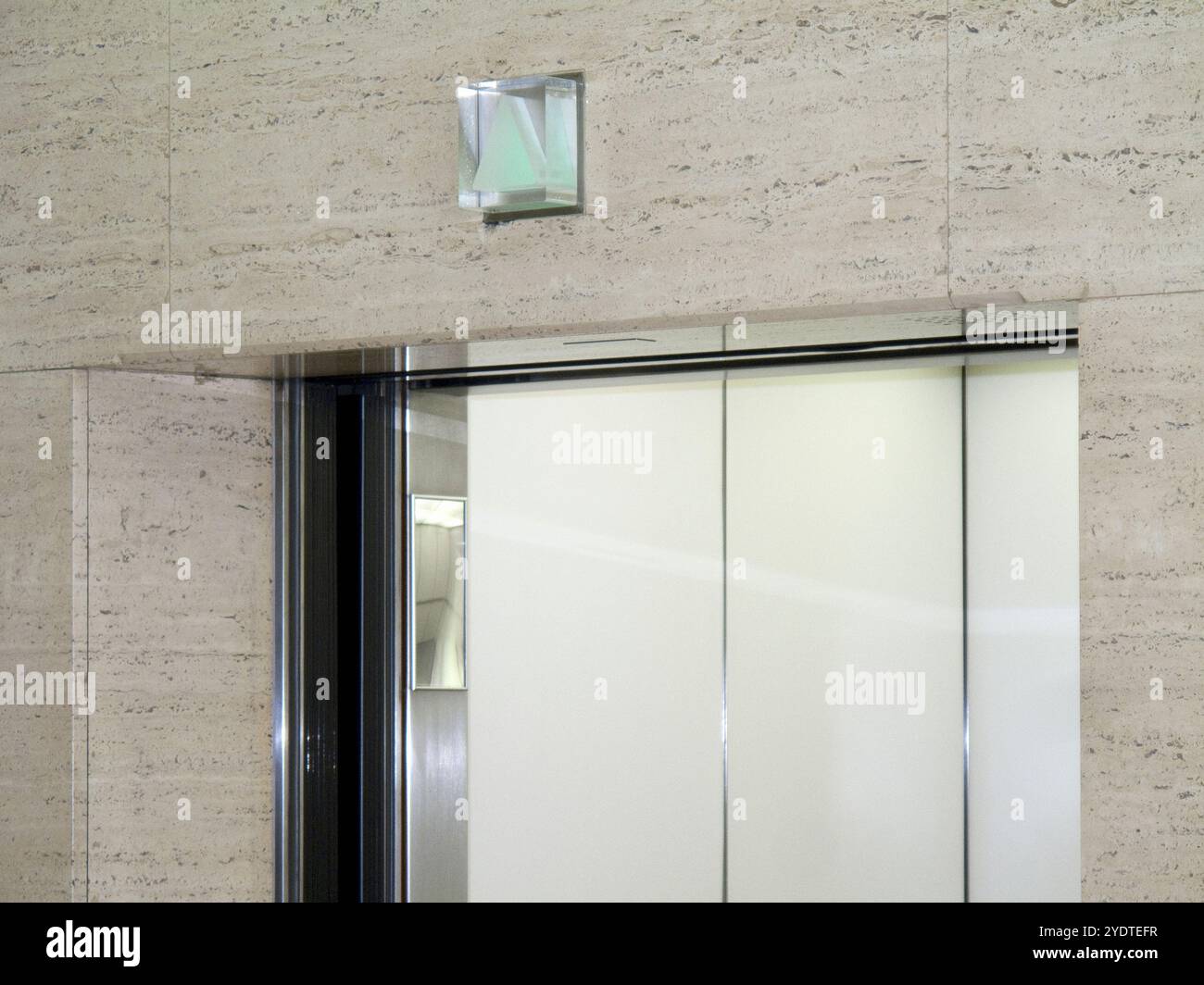 Elevator mirror in office. Mirror on the elevator in the office Stock ...