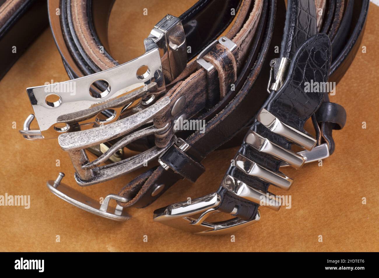 Men's belts and buckles Stock Photo - Alamy