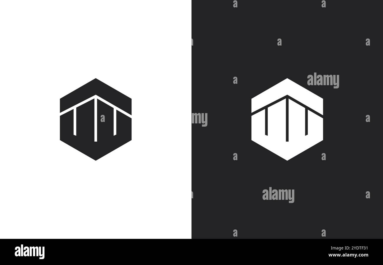 Hexagon unique design Black and White Stock Photos & Images - Alamy