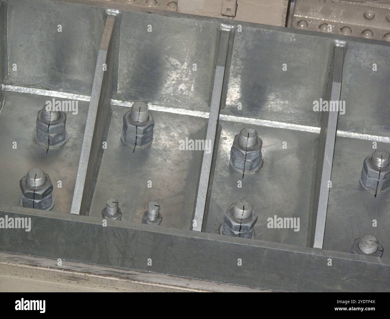 Heavy steel frame and bolts on the building Stock Photo - Alamy