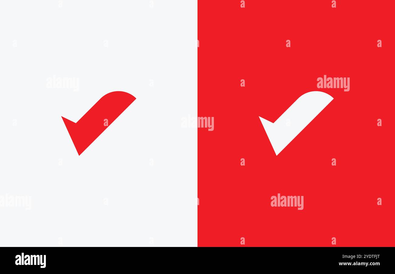 Red Checkmark Logo Check Mark Icon Set, Green Tick And Red Cross Flat