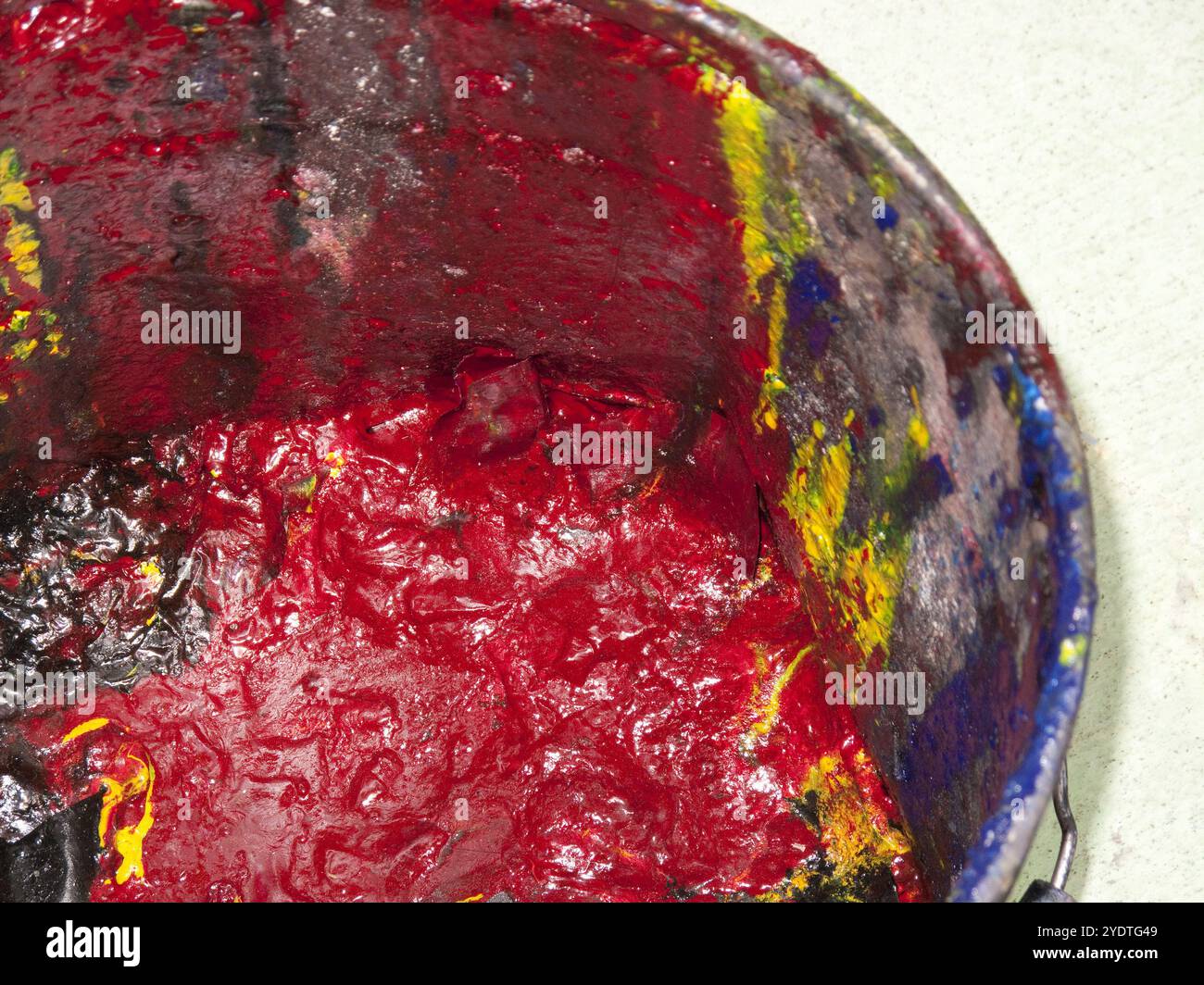 Paint tins with colourful paints Stock Photo - Alamy