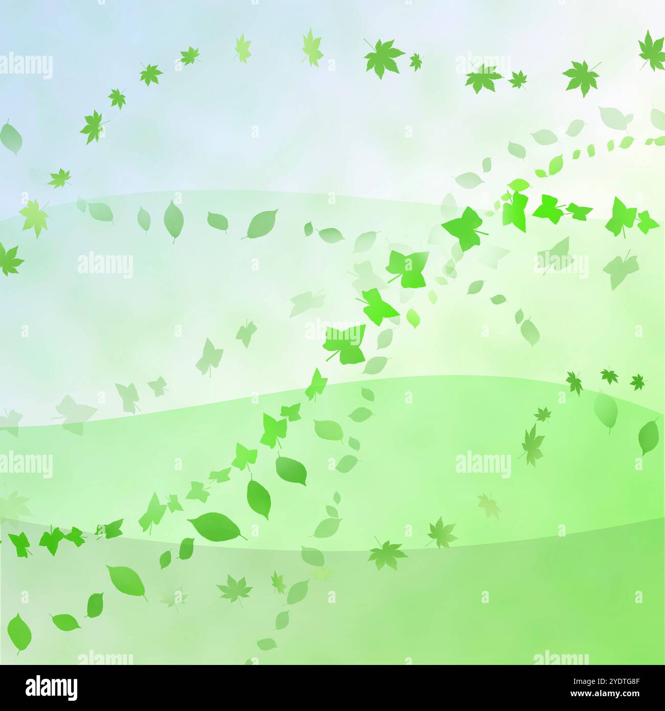 Green leaves dancing in the air Stock Photo - Alamy