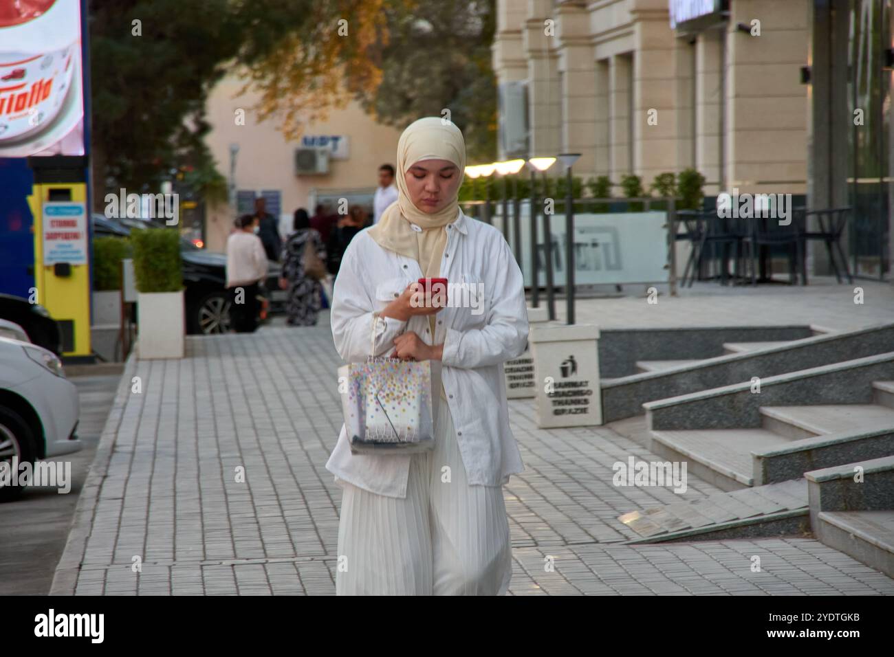 Bukhara,Uzbekistan; September,19,2024:a beautiful young Muslim woman ...