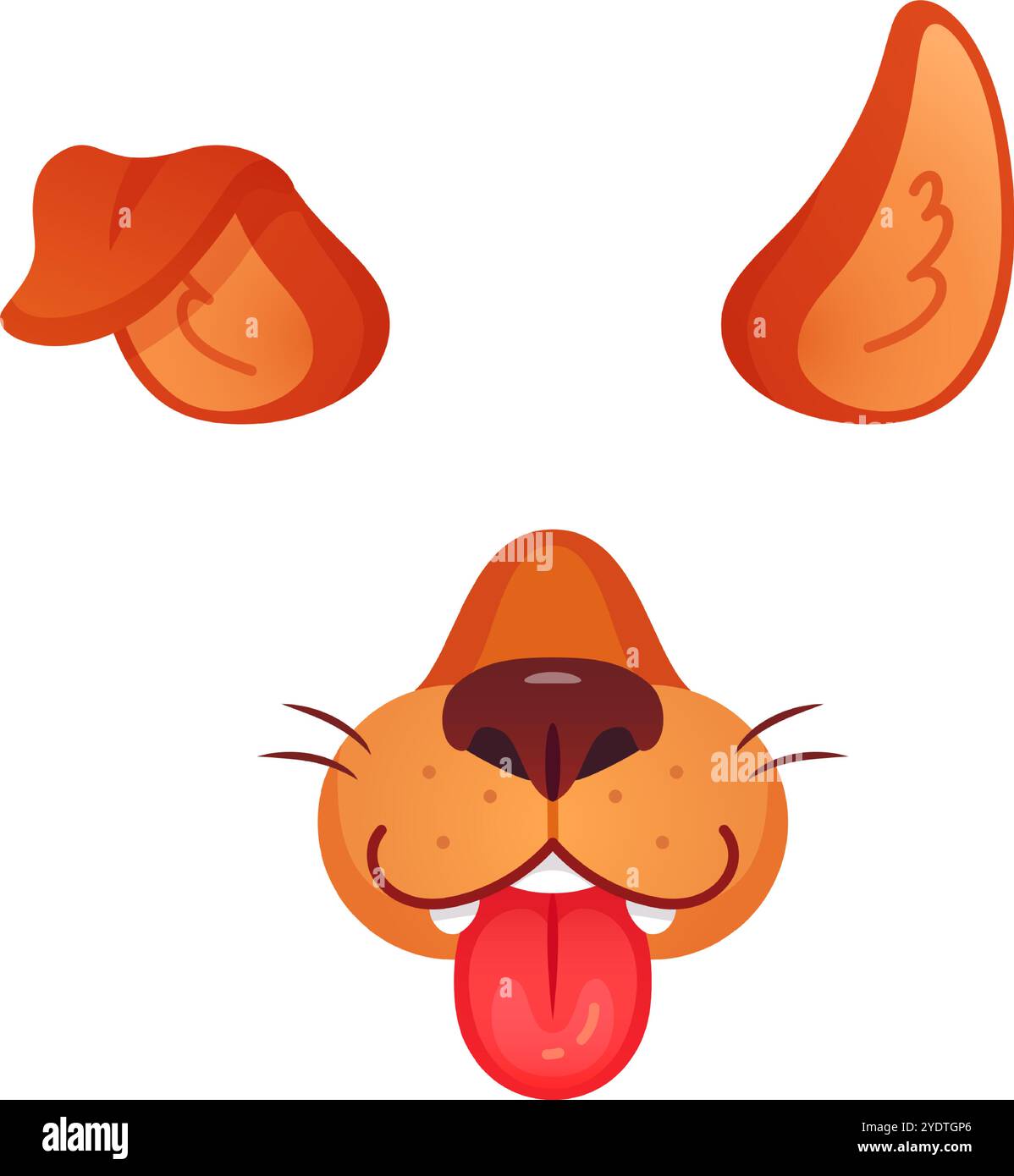 Cartoon dog features including ears, nose, and tongue sticking out ...