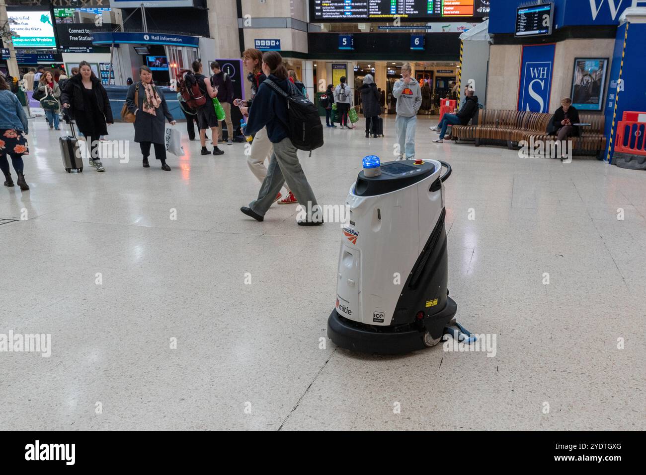 Automatic cleaning 'robot' operating inside Charing Cross railway ...