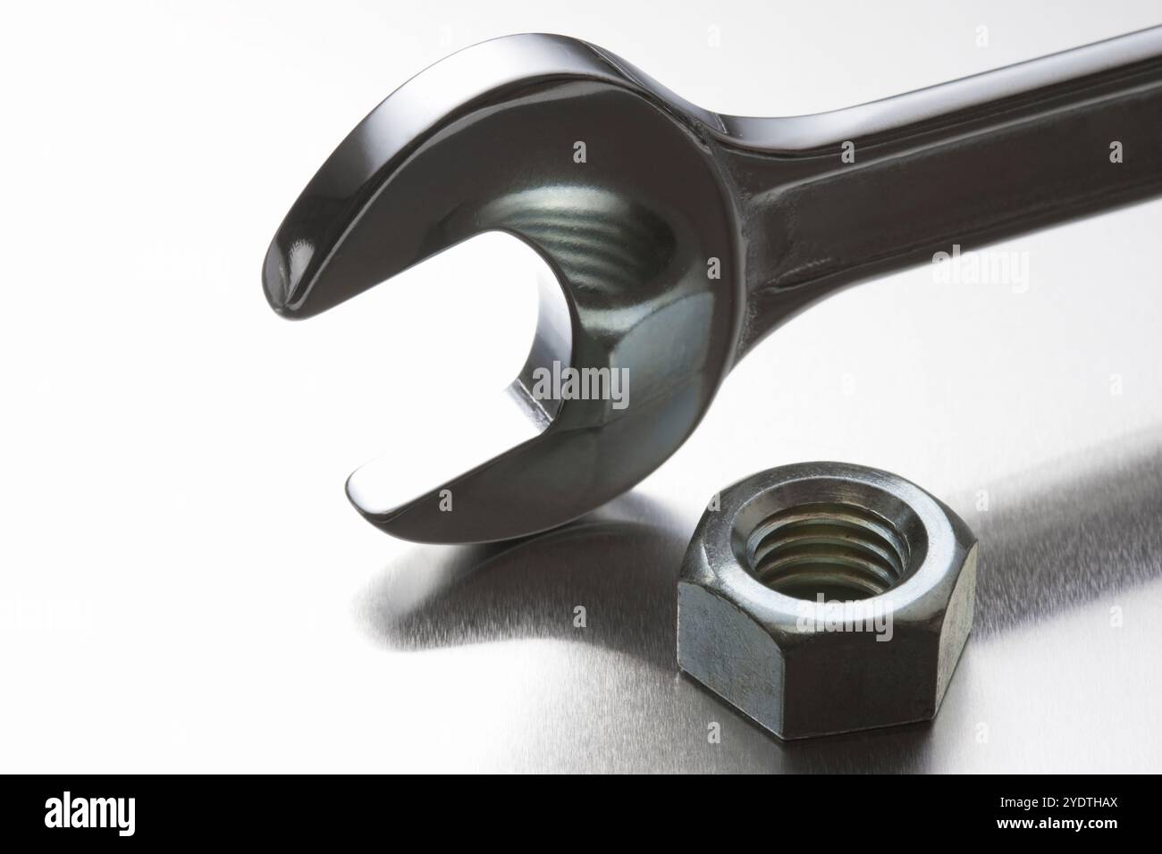 Spanner and nut Stock Photo - Alamy