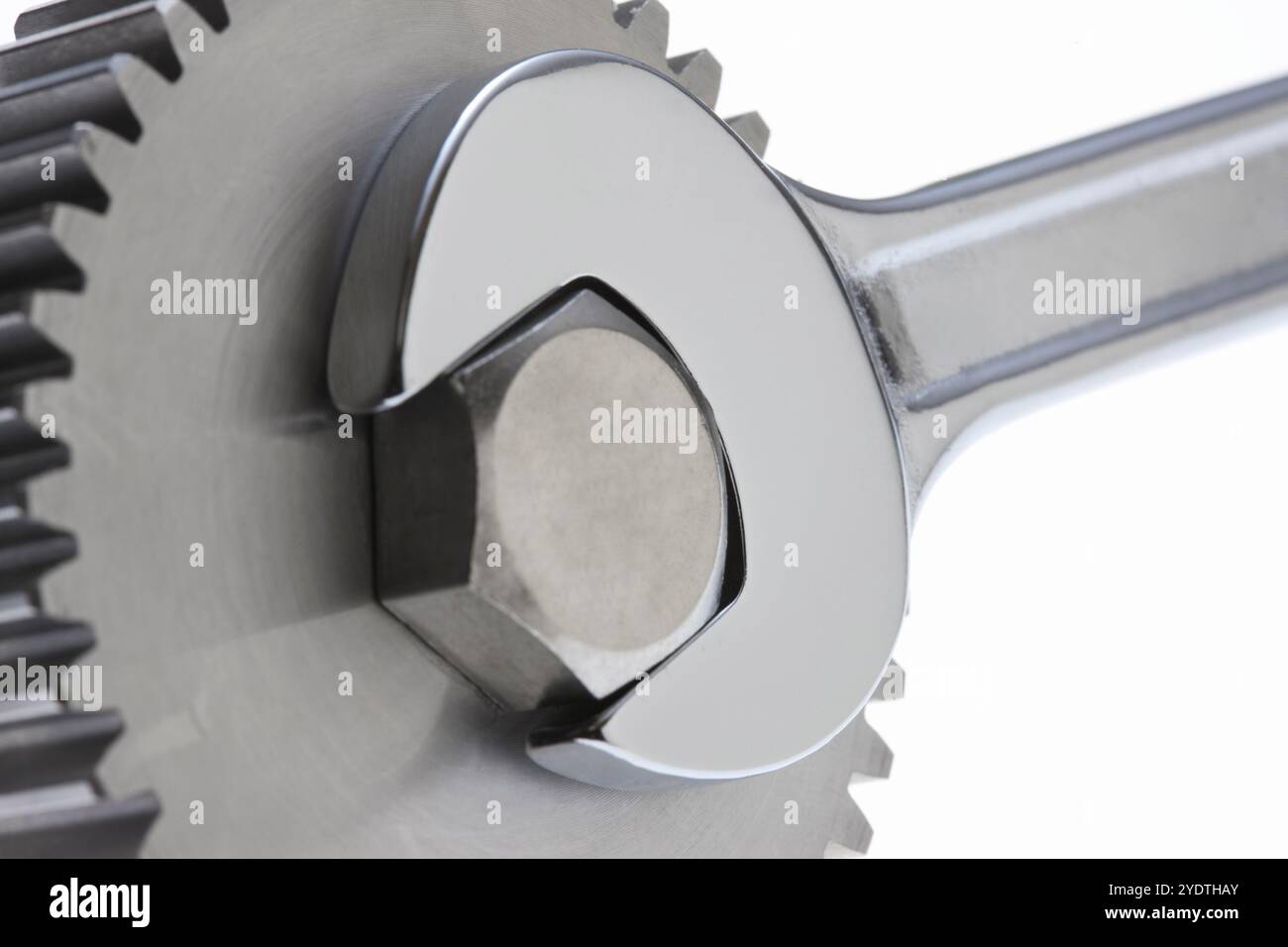 Spanner and gear Stock Photo - Alamy