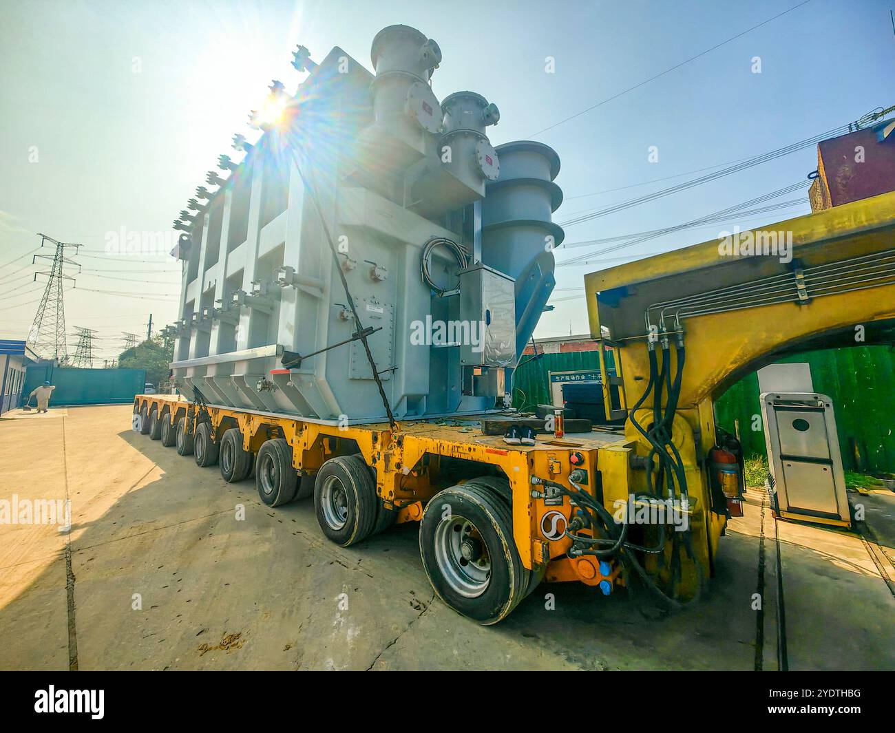ZHENJIANG, CHINA - OCTOBER 28, 2024 - A 228-ton main transformer is ...