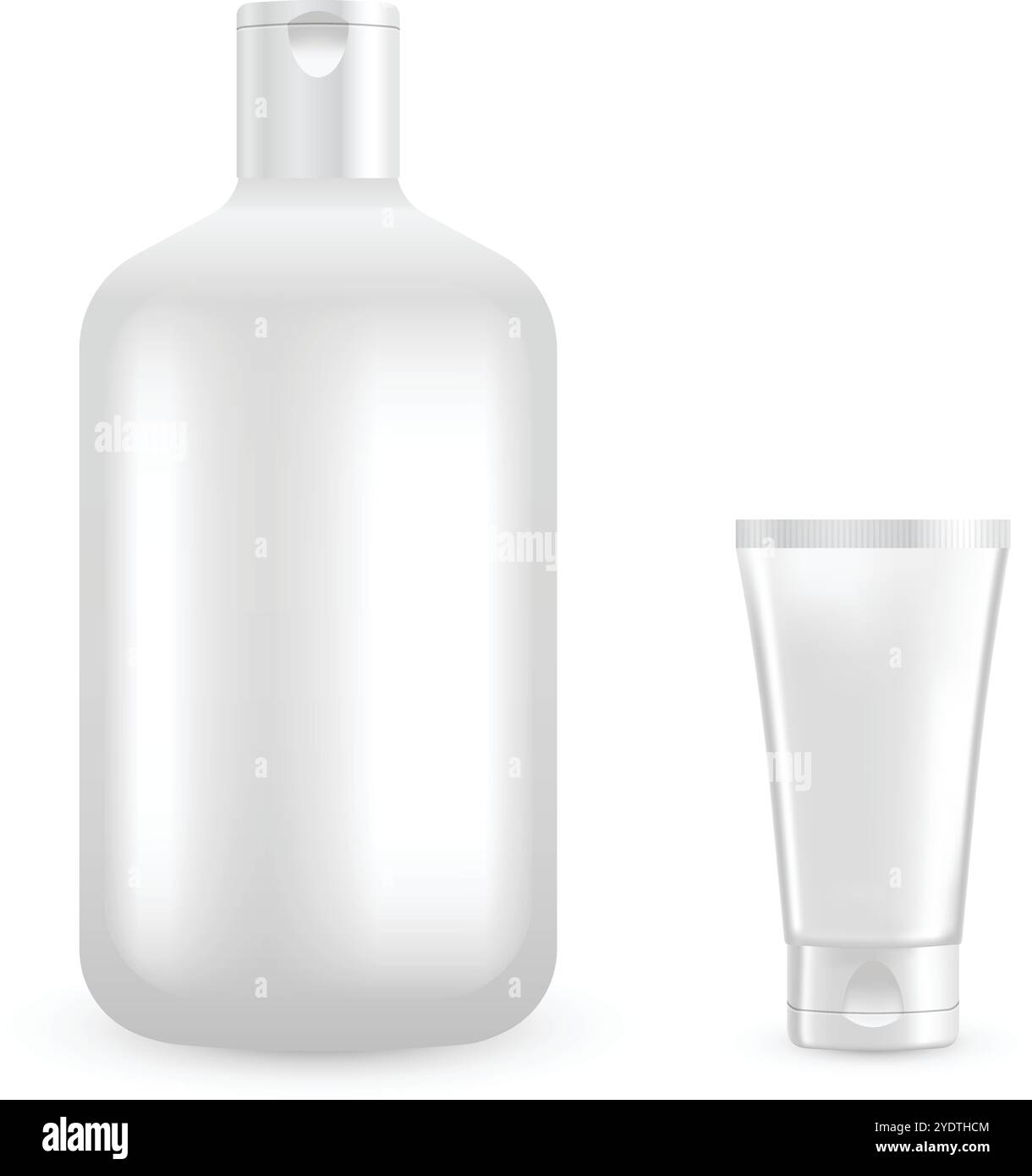 Blank plastic white cosmetic bottle and tube mockup for cosmetics ...