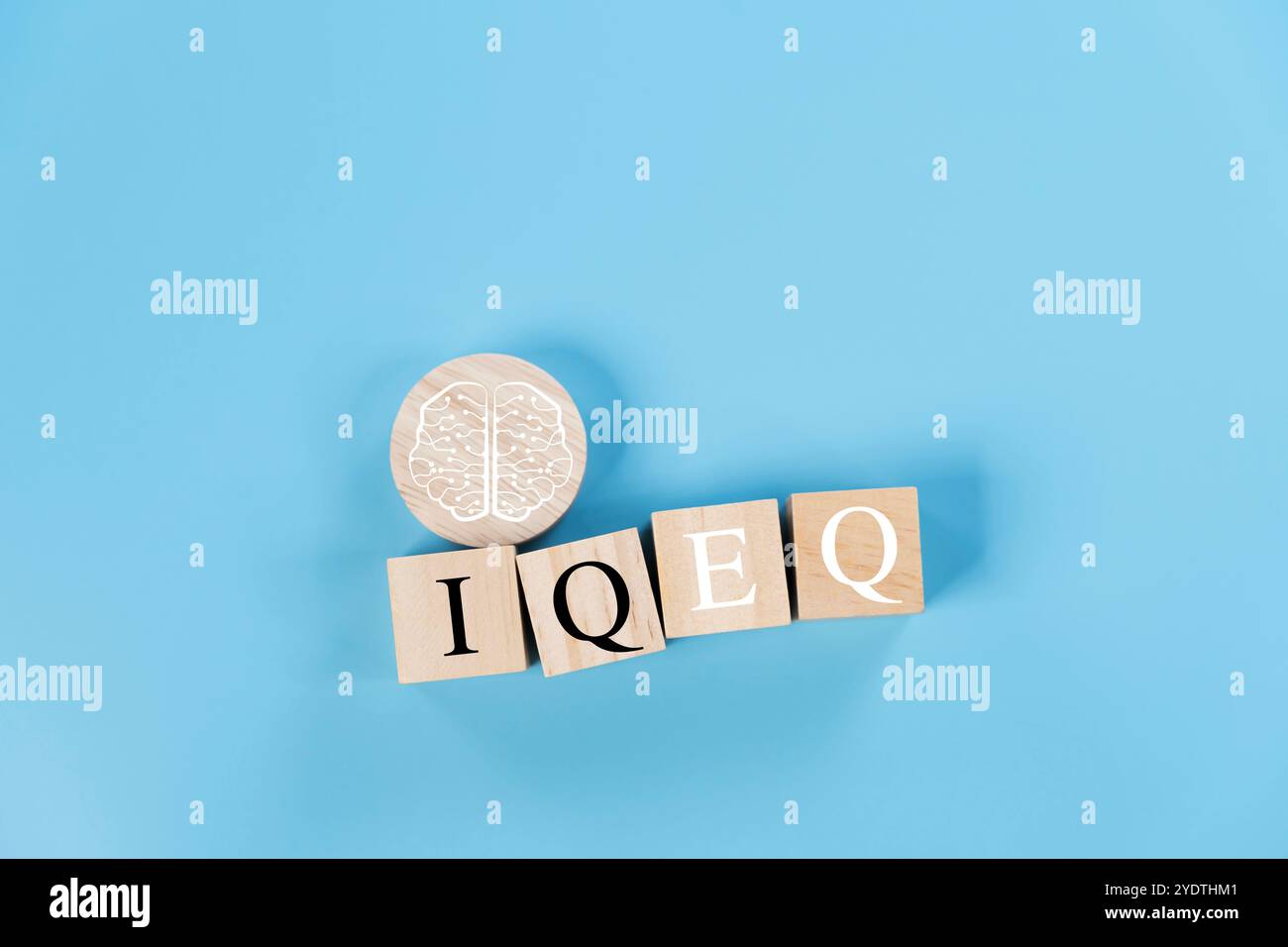 Wooden block cube flipping EQ to IQ. Wood cube minimal IQ. business ...