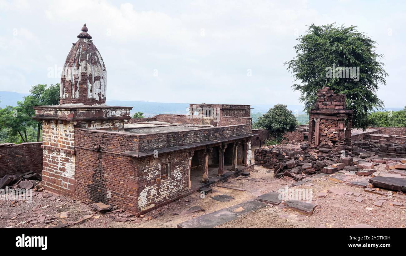 View of the ruins within the Jain Temple campus, an ancient religious ...