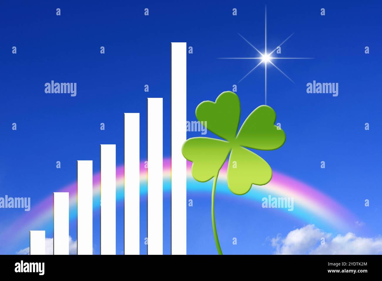 Four-leaf clover and graph Stock Photo - Alamy