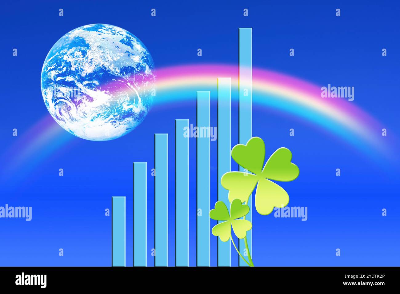 Four-leaf clover and graph Stock Photo - Alamy