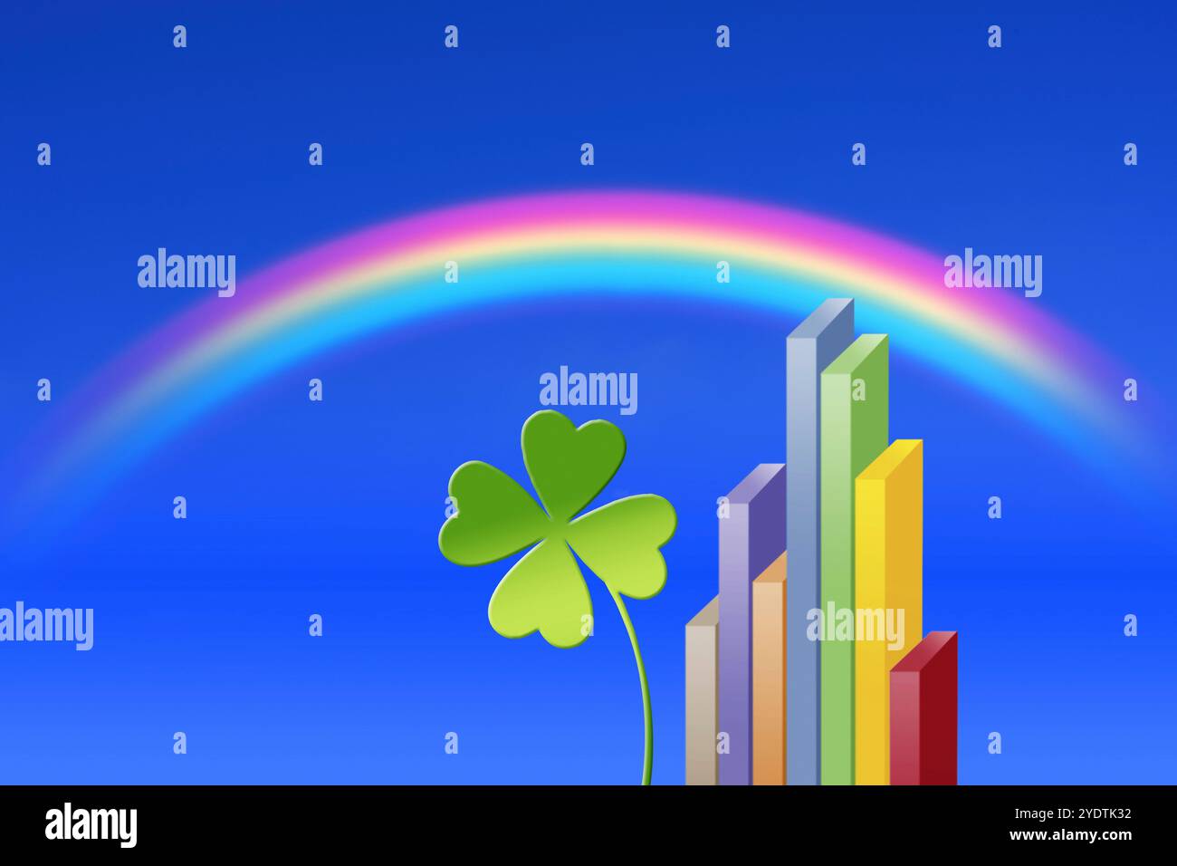 Four-leaf clover and graph Stock Photo - Alamy