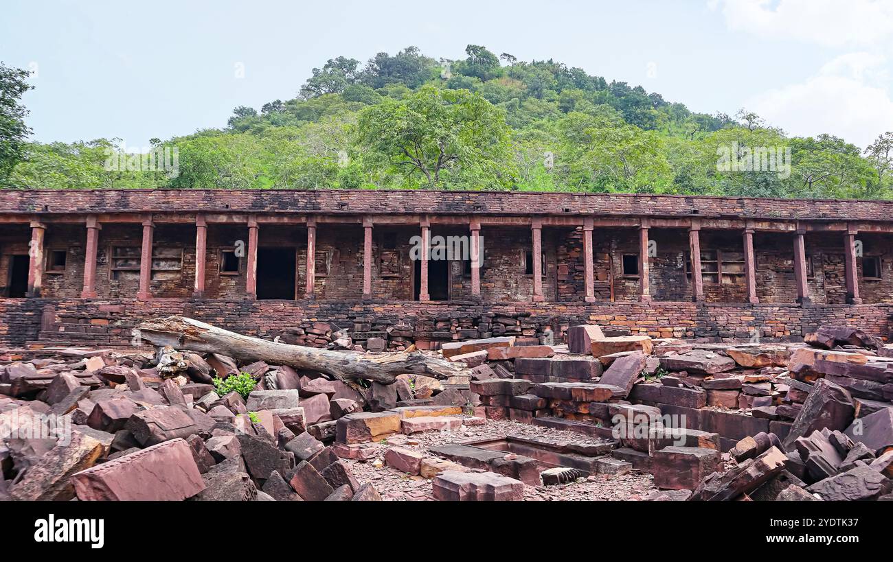 Ruins within the campus of Jain Temple, part of a group of temples ...