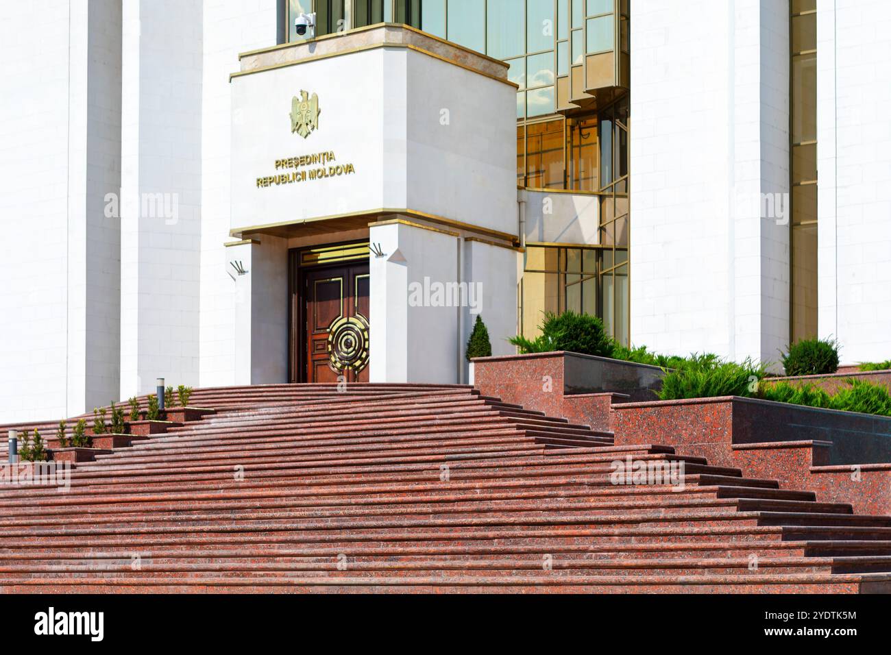 Entrance and staircase in front of Presidential Palace in Moldova ...