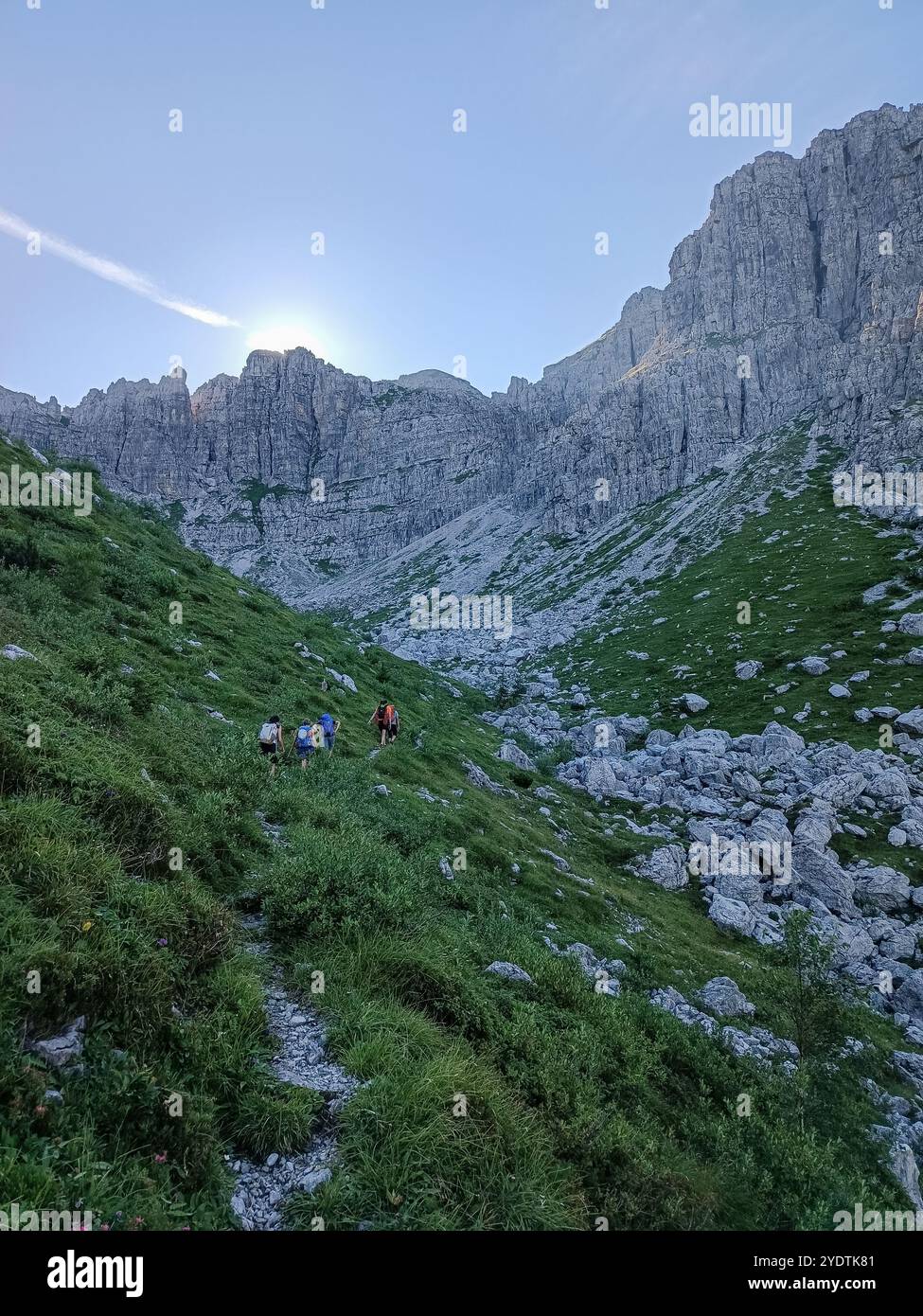 the path that crosses the valley used by climbers Stock Photo - Alamy