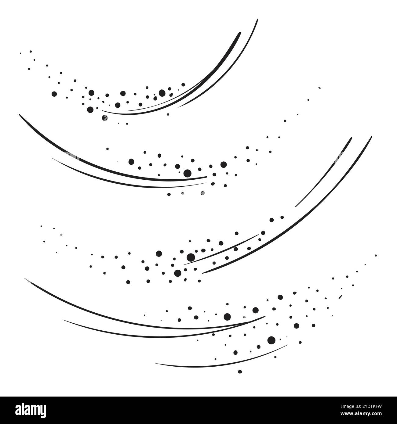 Simple black and white hand drawn elements with lines and dots. Vector ...