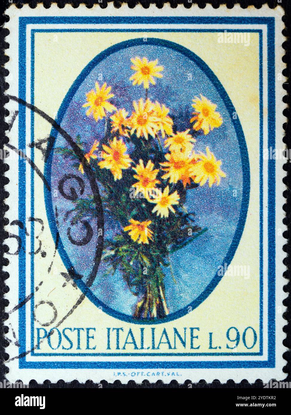 Daisies - Flora 1st issue 1966 - Italian postage stamp Stock Photo - Alamy