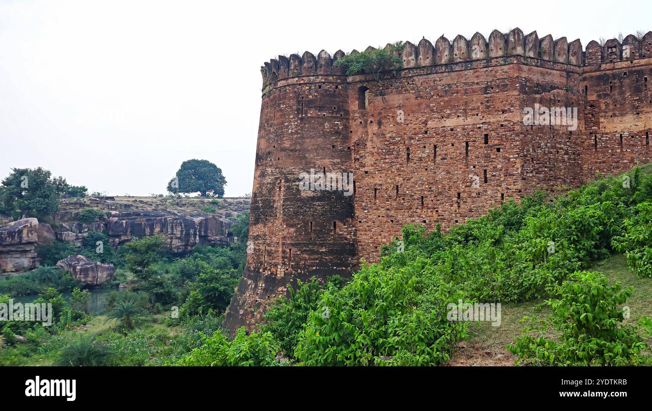 Exterior view of the ruined fortress of Jharkhandi Fort, a 17th-century ...