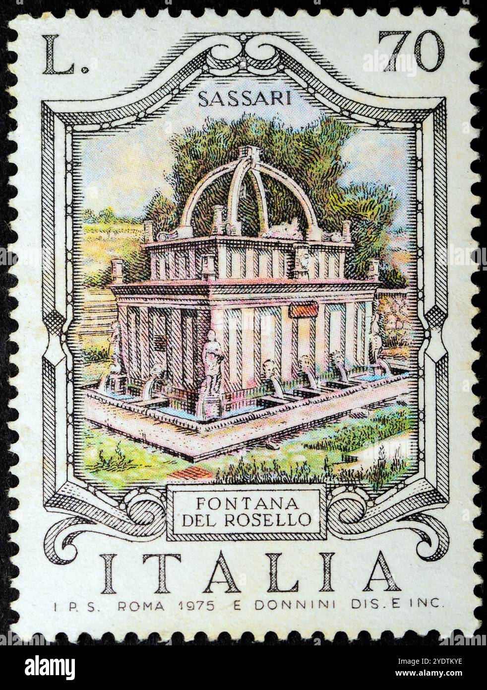 Fontana del Rosello, Sassari illustration - Fountains series 3rd issue ...