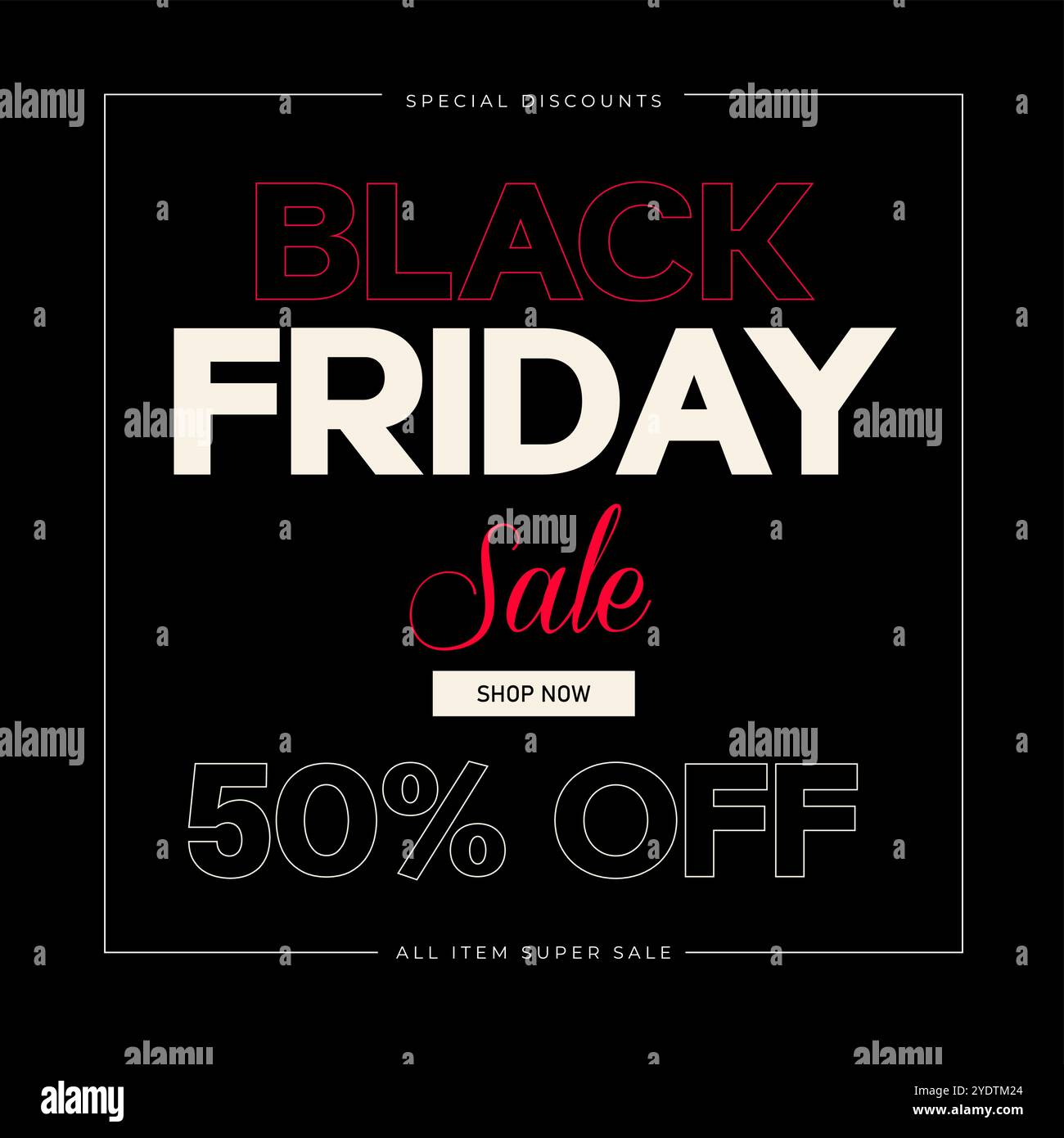 Black Friday promotion with bold text and special discounts. Vector ...