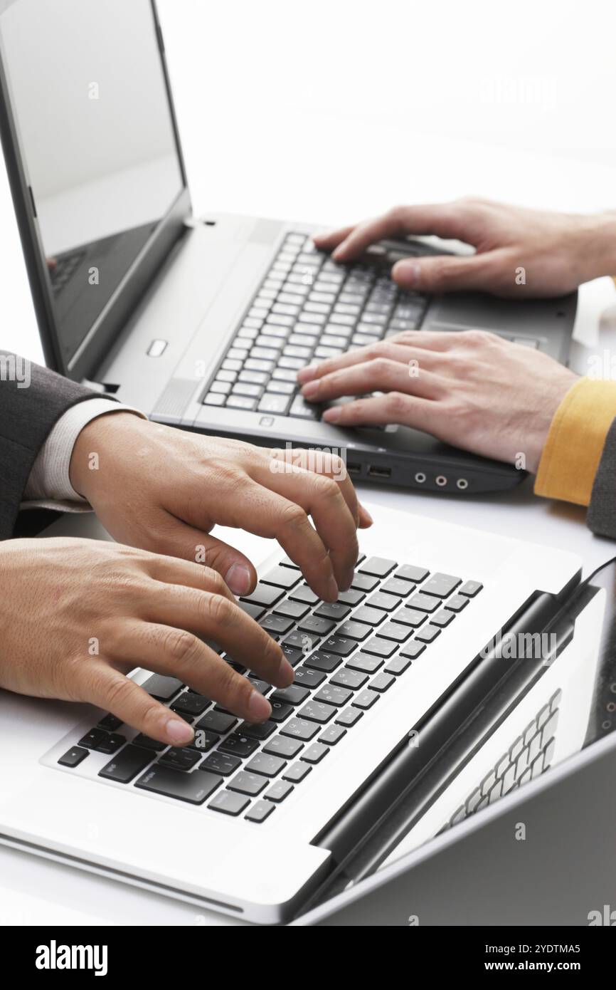 Personal computer and man's hand Stock Photo - Alamy