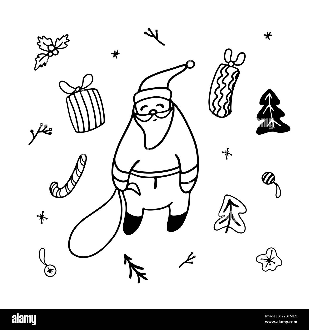 Santa Claus doodle vector drawing set Stock Vector Image & Art - Alamy