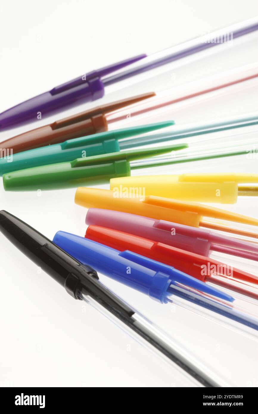 Colourful ballpoint pens Stock Photo - Alamy