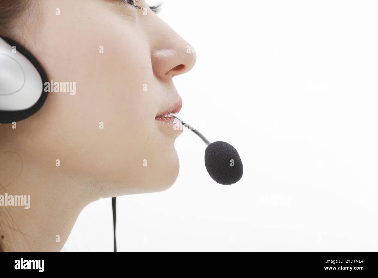 Operator in profile Stock Photo - Alamy